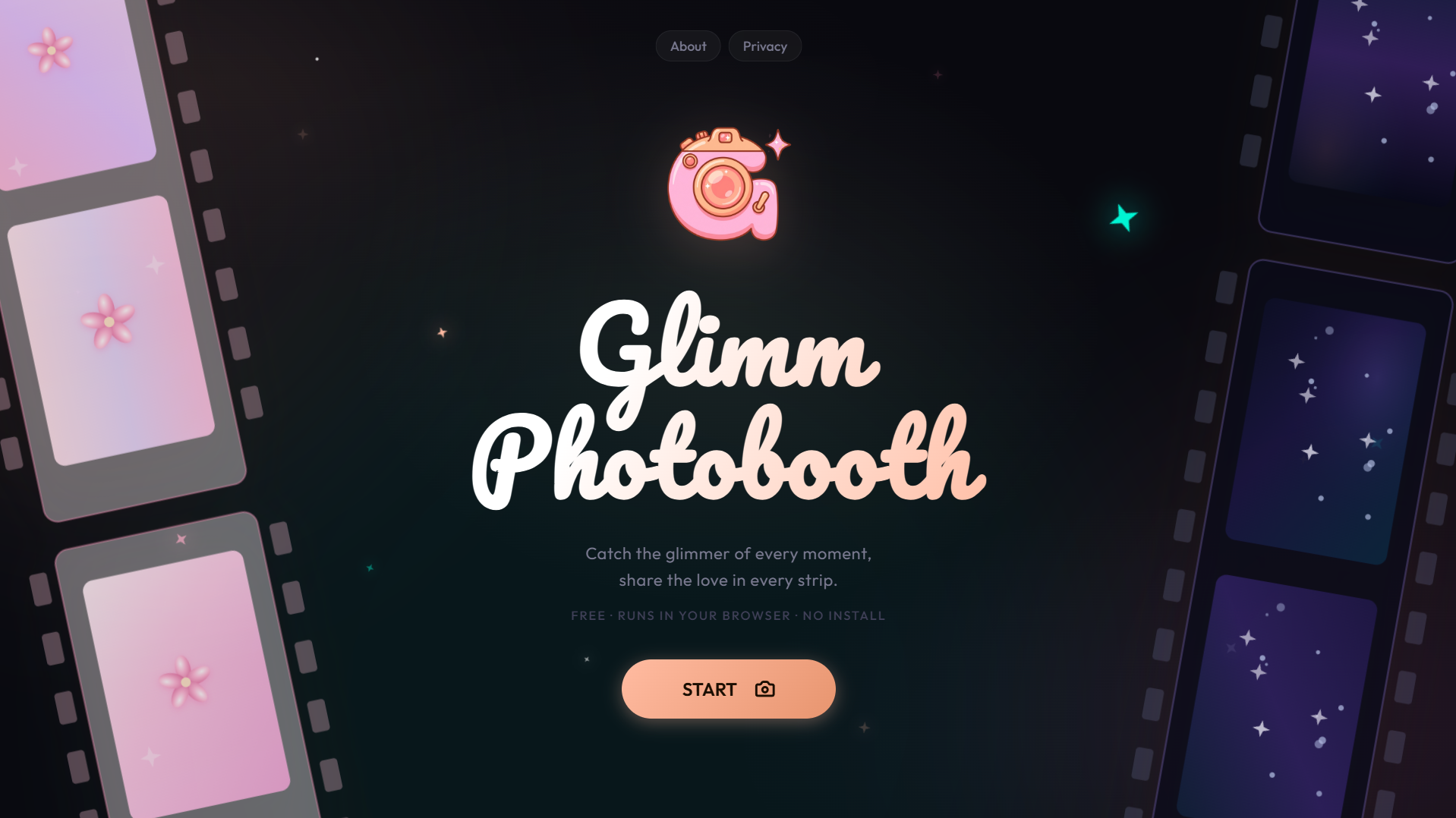 Glimm Photobooth | Free Online Photo Booth
